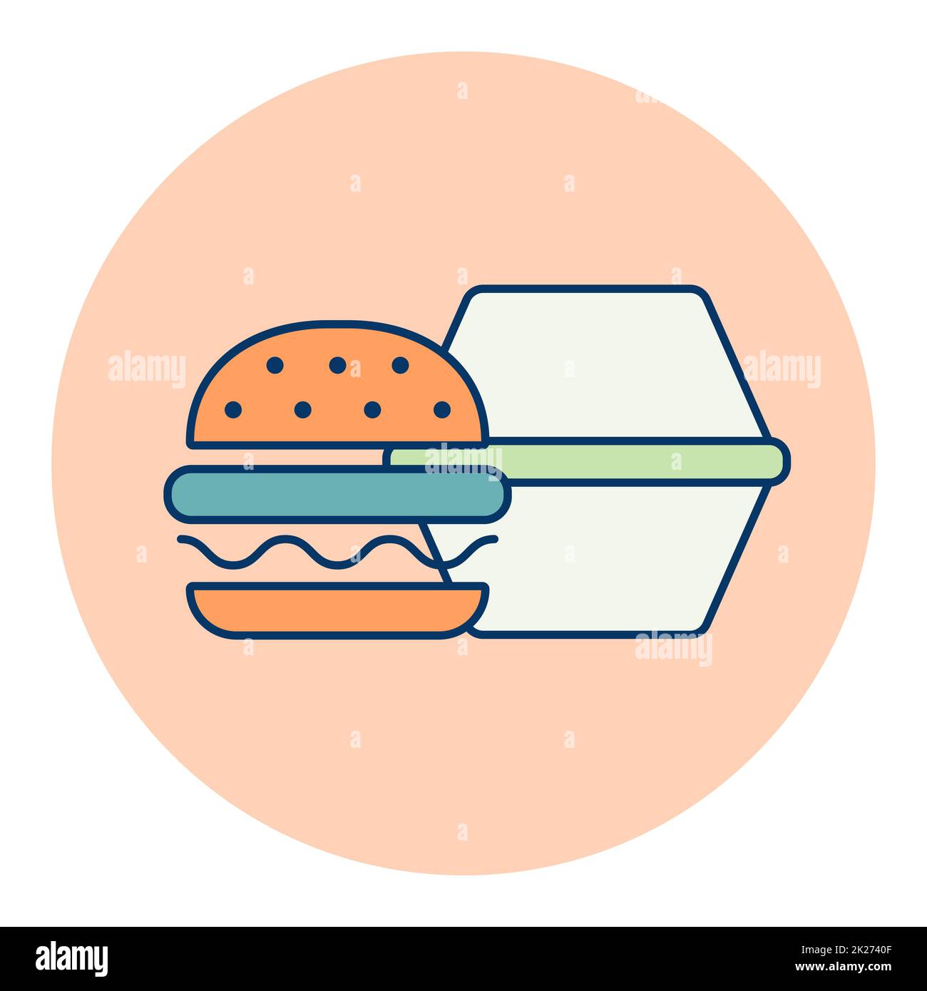 Burger with closed cardboard box vector icon Stock Photo - Alamy