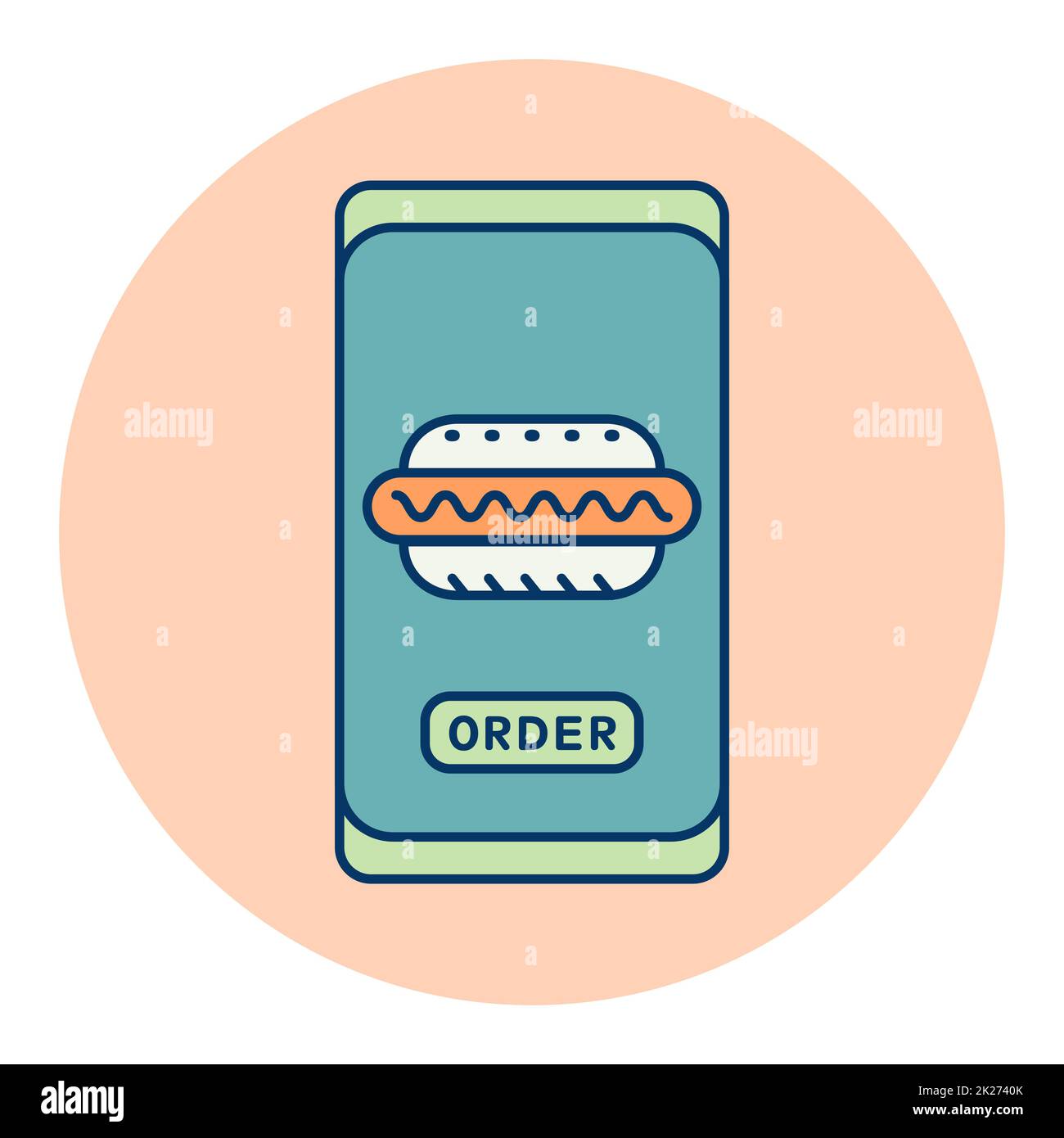 Fast food delivery service vector icon Stock Photo - Alamy