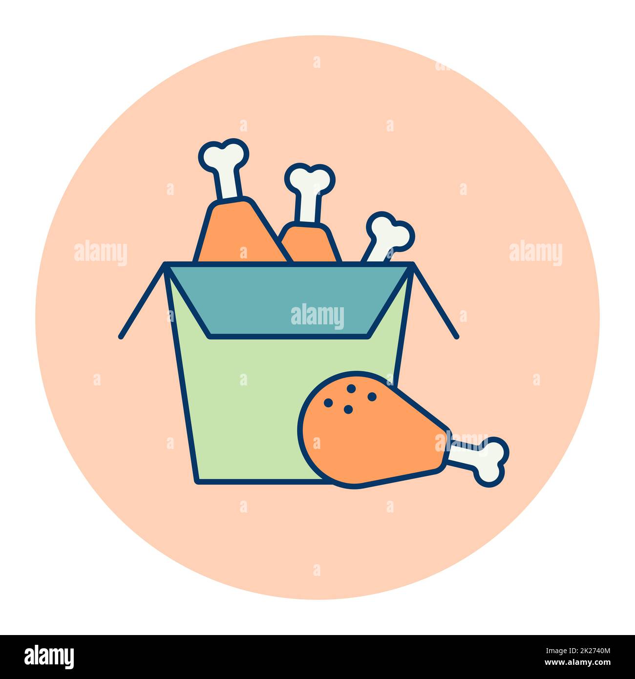 Fried chicken icon grilled Cut Out Stock Images & Pictures - Alamy