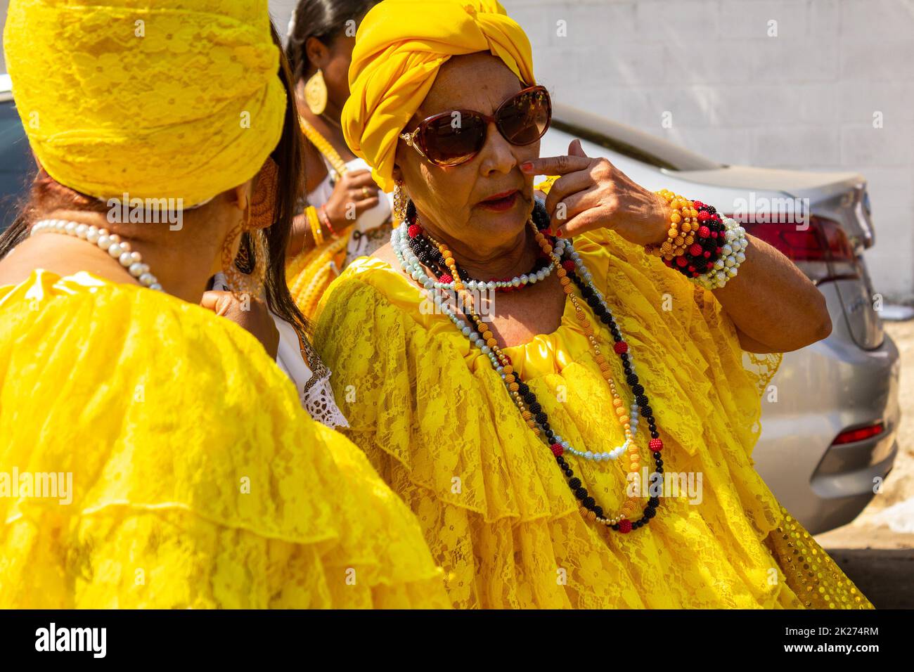 Goiânia, Goias, Brazil – September 11, 2022: Two Bahian women dressed ...