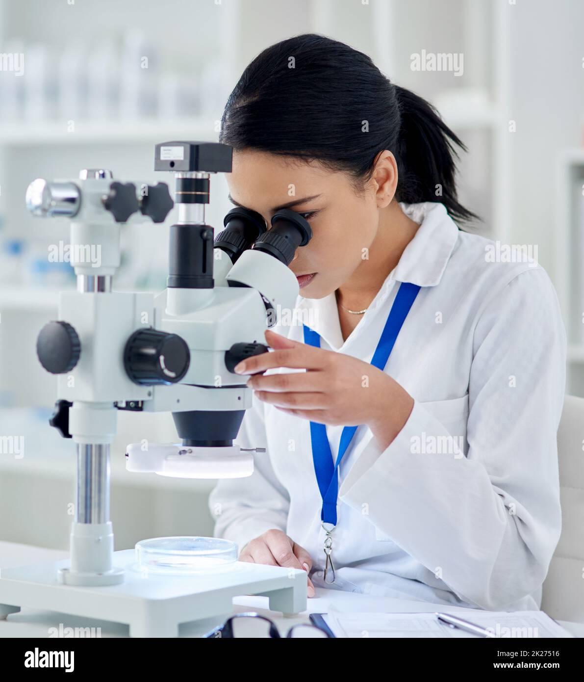 Scientist looking under the microscope hi-res stock photography and ...
