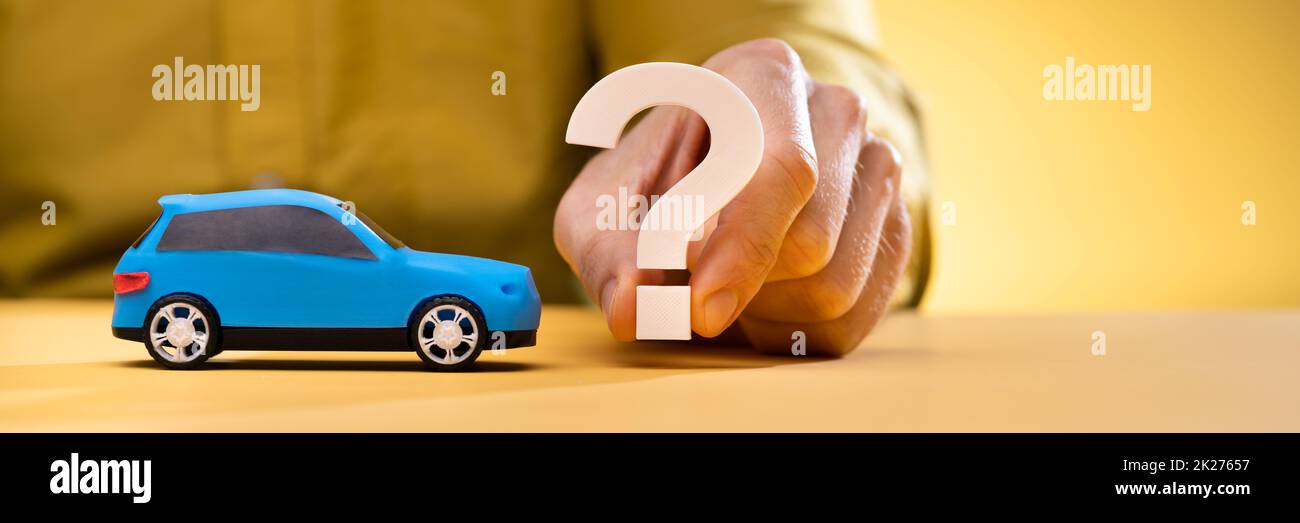 Your Car Covered Insurance Question Mark Stock Photo - Alamy