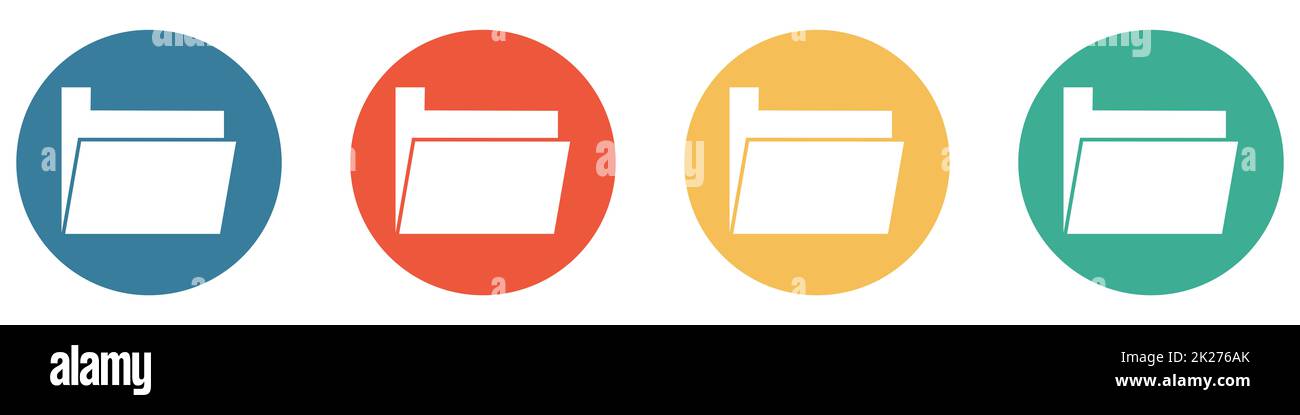 Colorful Banner with 4 Buttons: Folder Stock Photo - Alamy