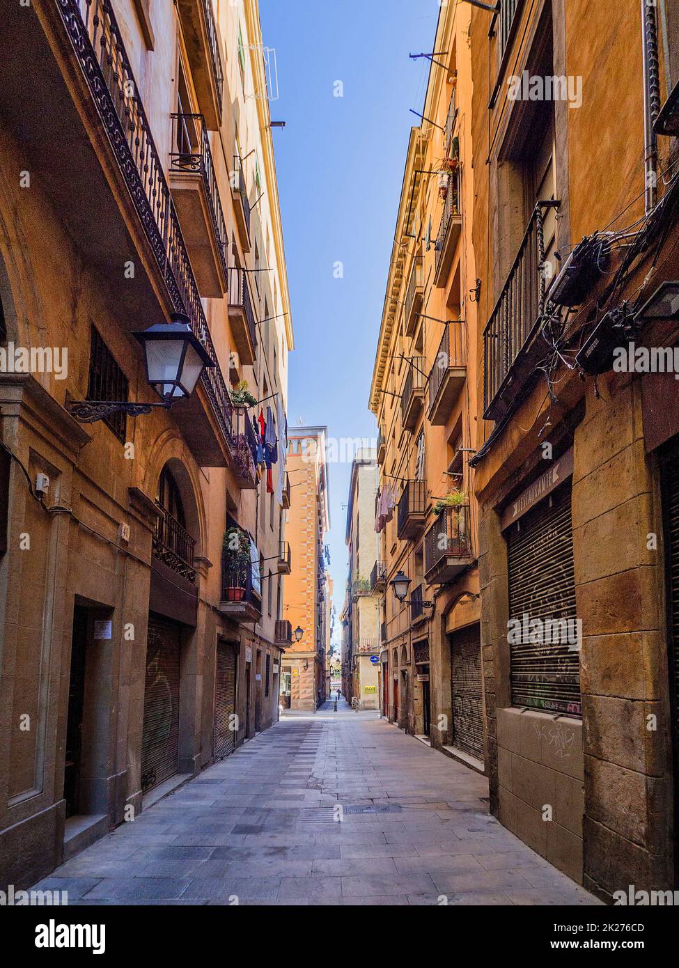 Spain, Barcelona - Old Town in the Gothic Quarter Stock Photo - Alamy