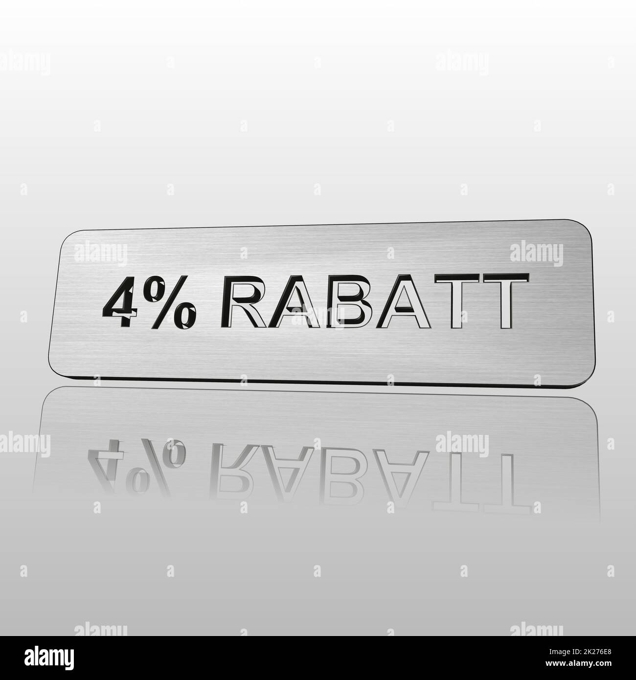 4% discount, 4 percent discount as a 3D illustration, 3D rendering ...