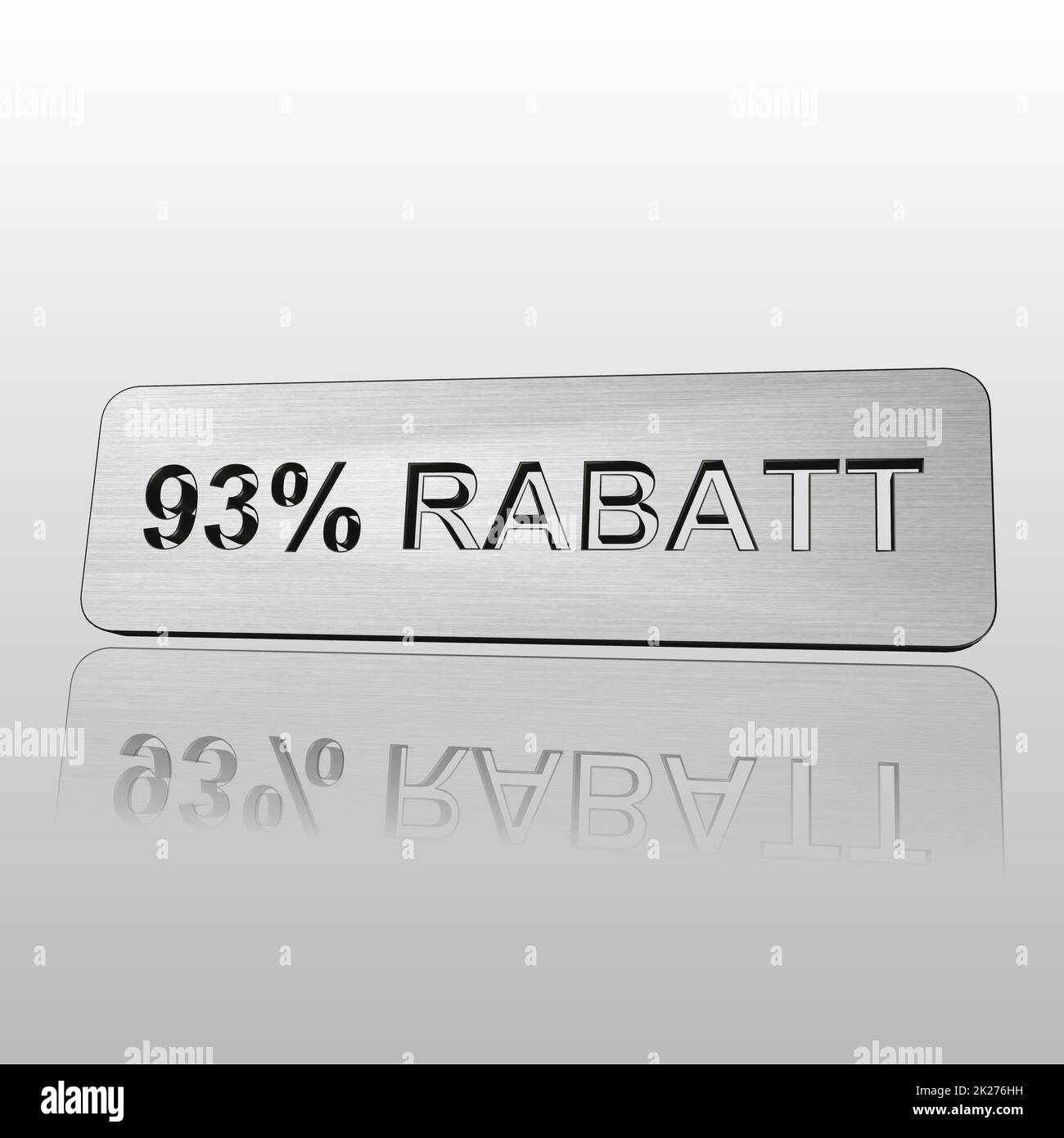 93% discount, 93 percent discount as a 3D illustration, 3D rendering ...