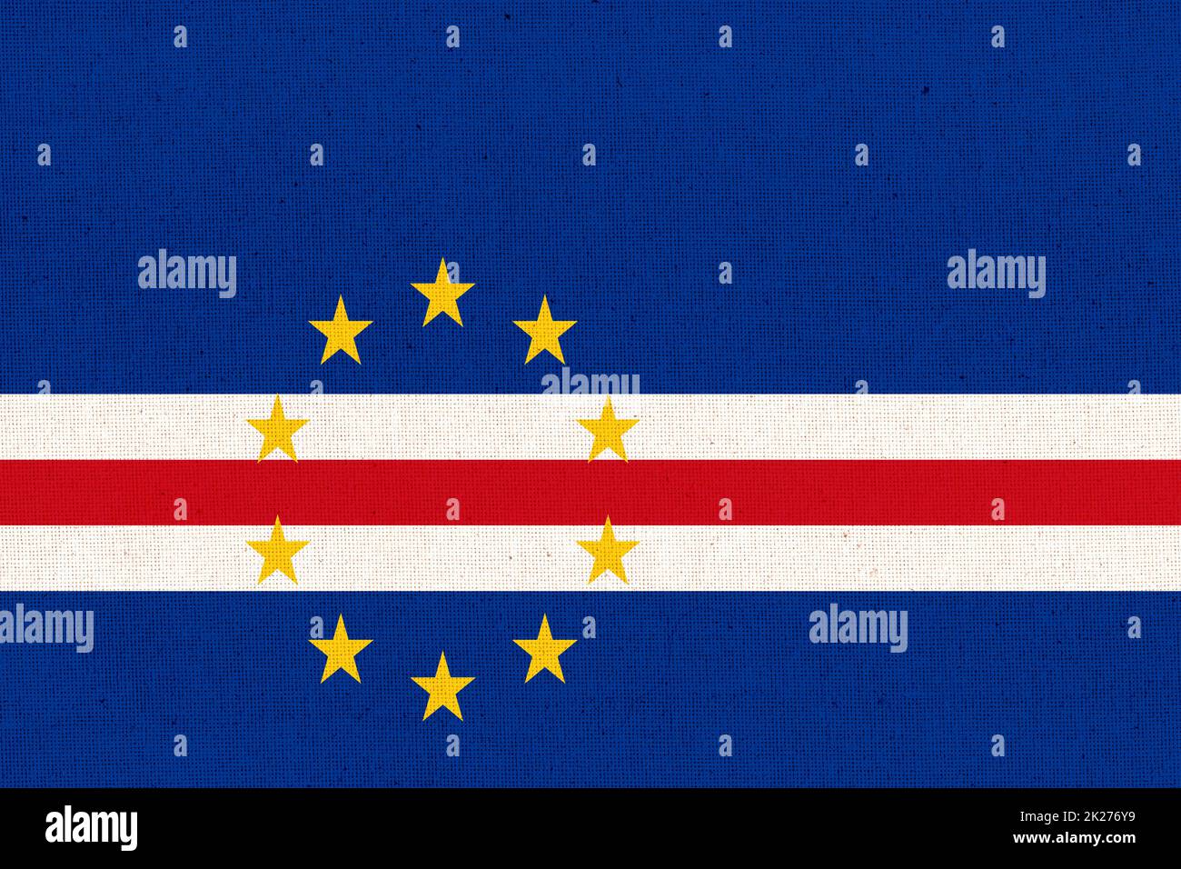 Flag of Cape verde. National Cape verde flag on fabric surface Stock ...