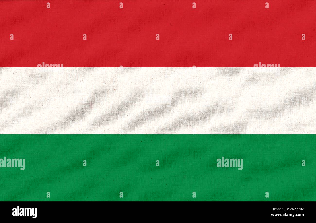Flag of Hungary. Hungarian flag on fabric surface Stock Photo - Alamy