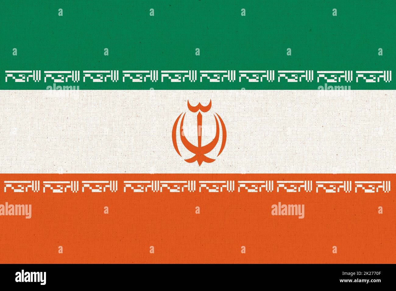 flag of Iran. National Iranian flag on fabric surface Stock Photo - Alamy
