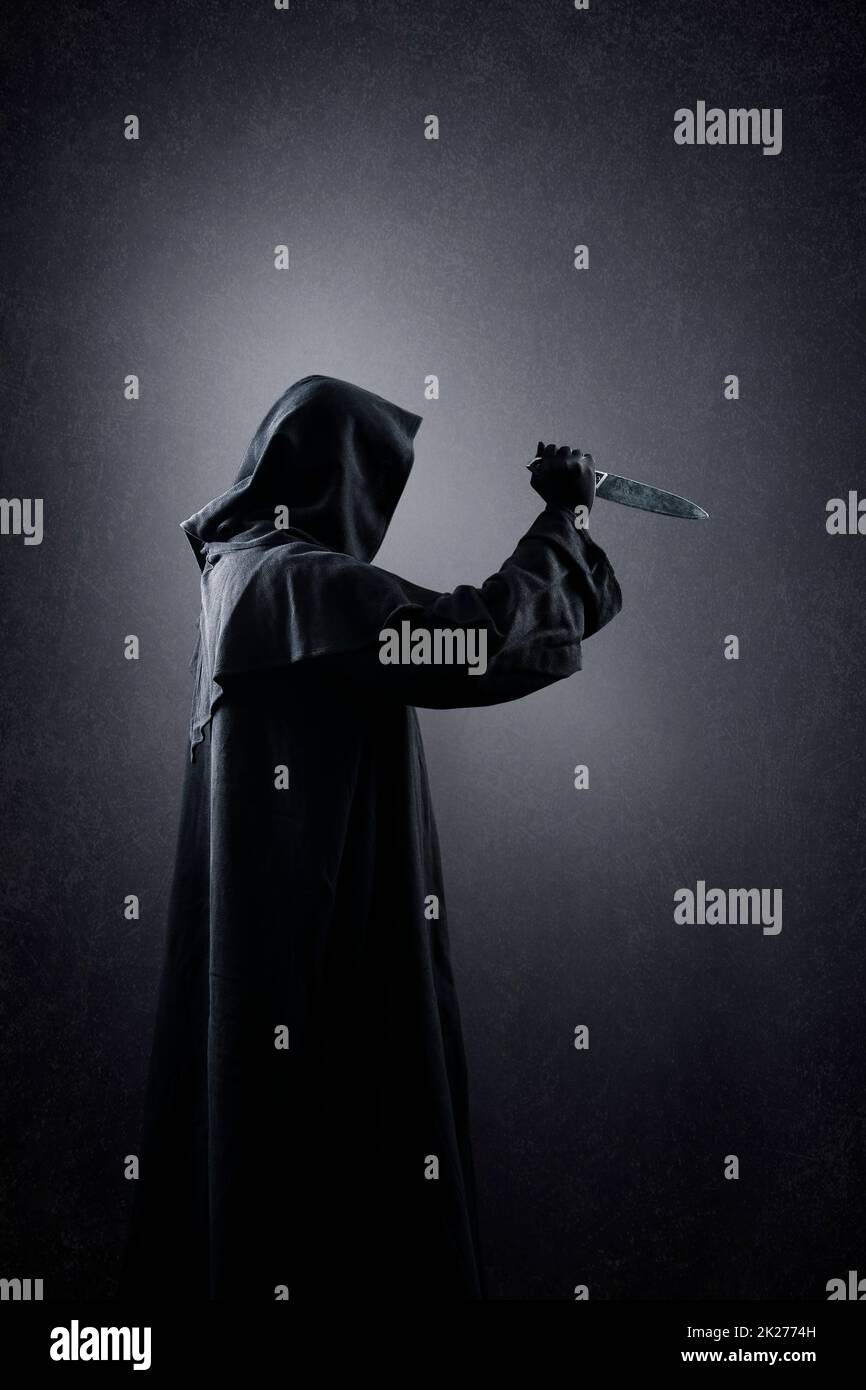 Man knife silhouette in black hi-res stock photography and images - Alamy