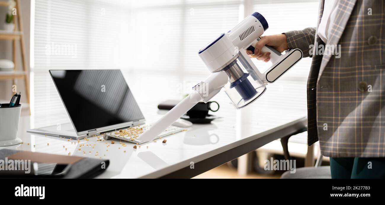 Cleaning Office Desk Stock Photo - Alamy