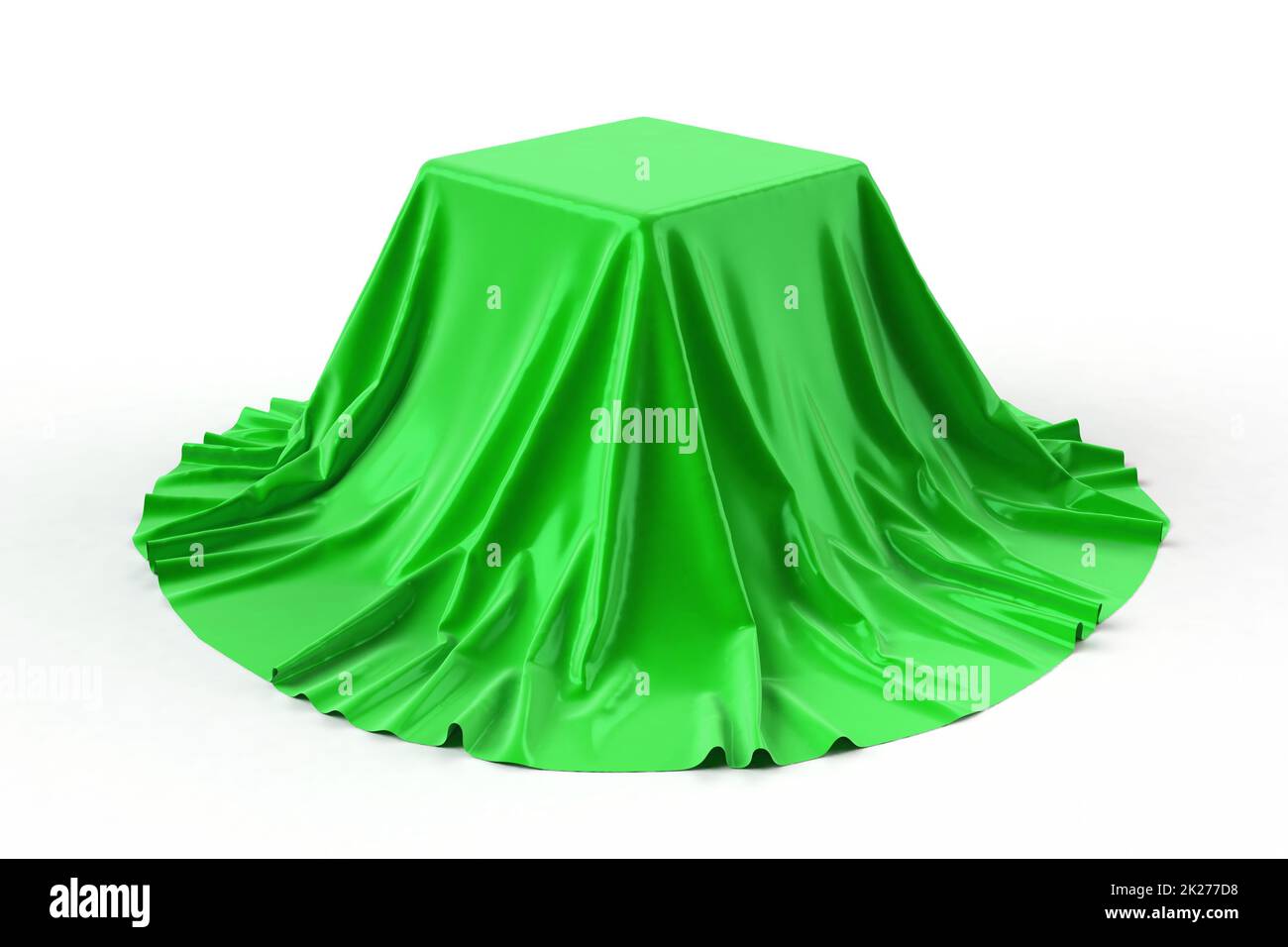 Box covered with red fabric 3D illustration Stock Photo - Alamy