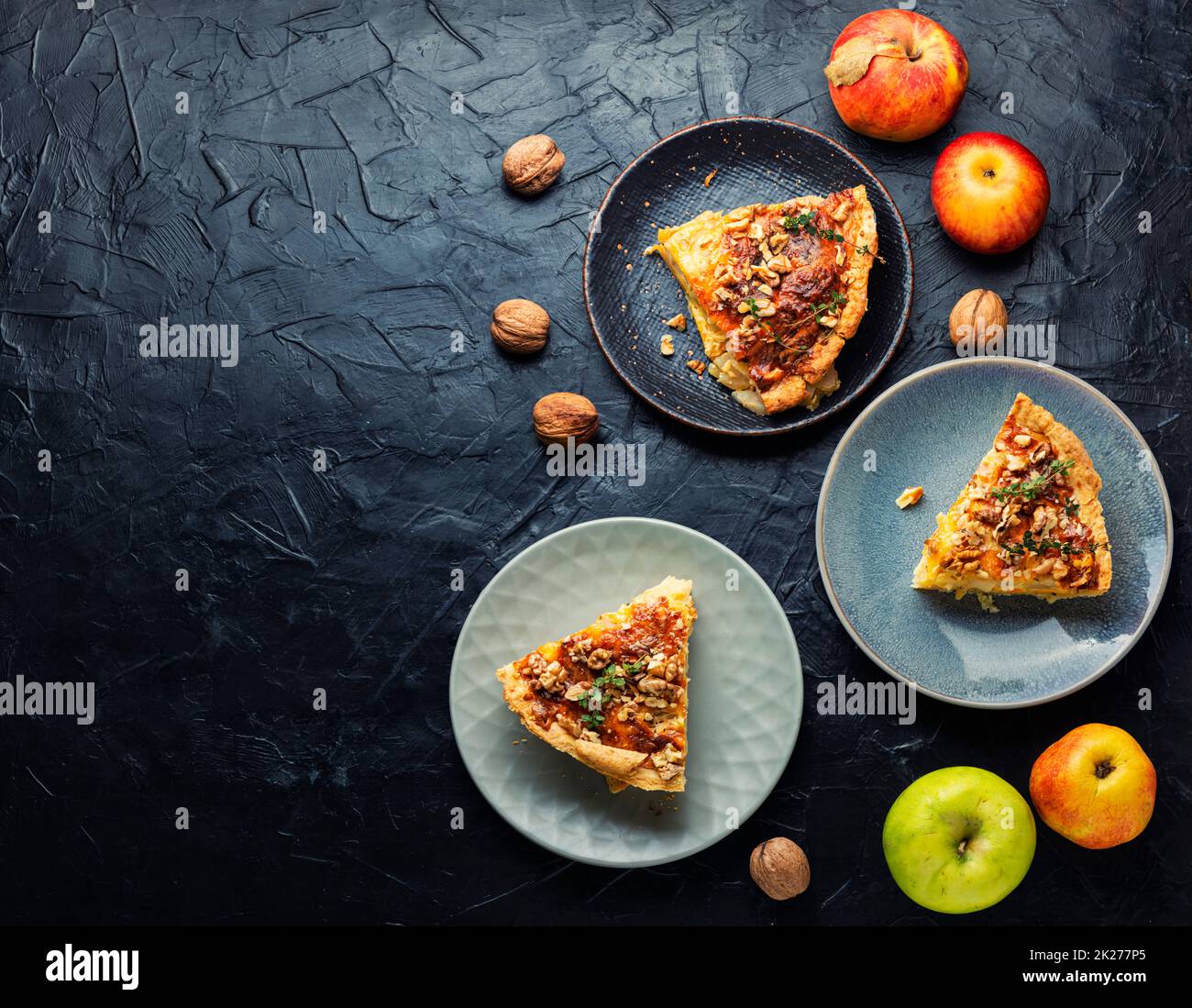 Apple tart, copy space Stock Photo - Alamy