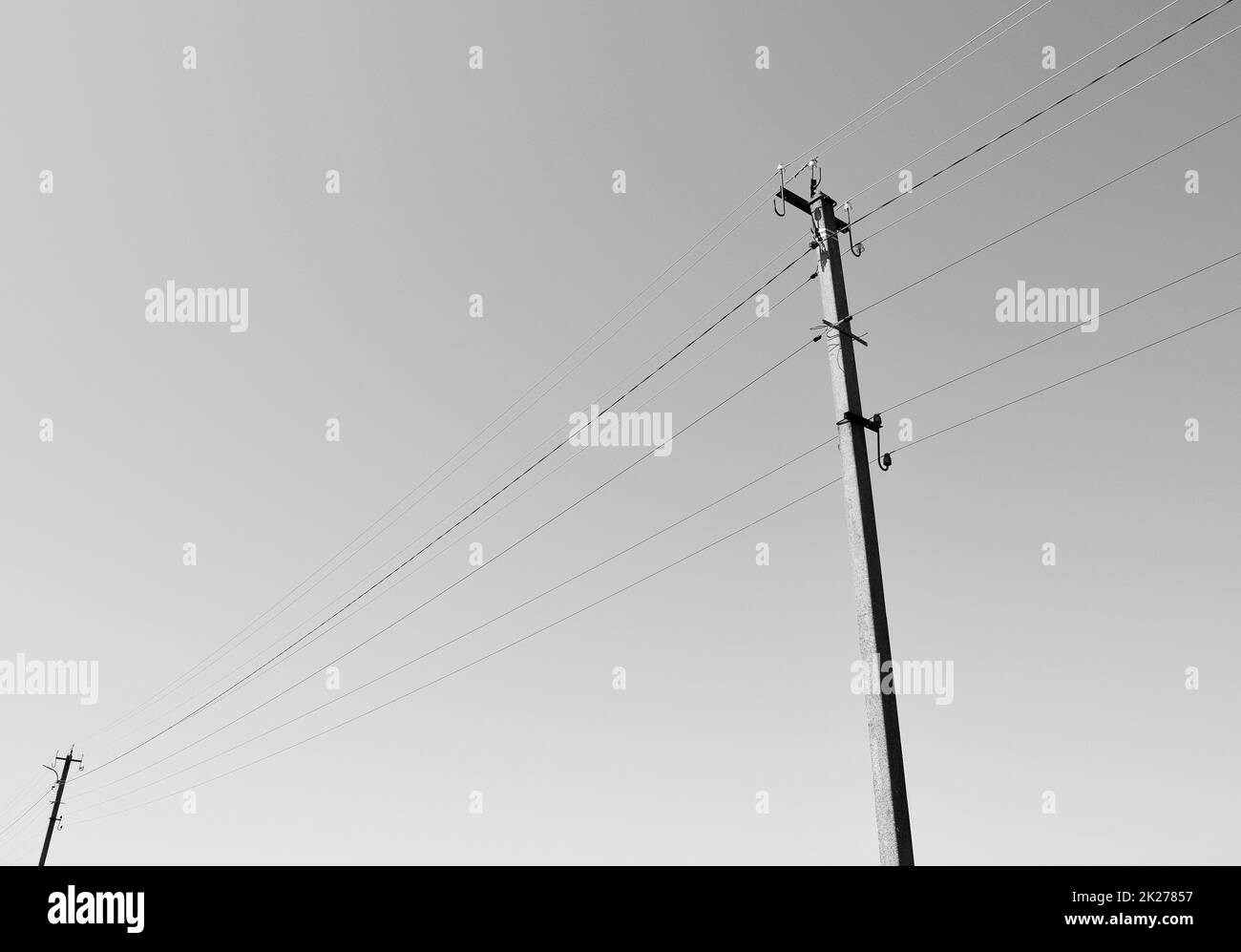 Old telegraph pole Black and White Stock Photos & Images - Alamy