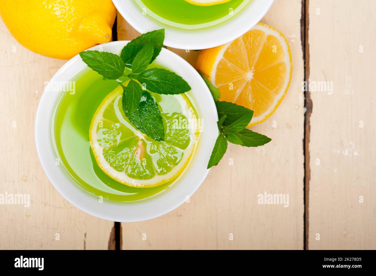 mint infusion tea tisane with lemon Stock Photo - Alamy