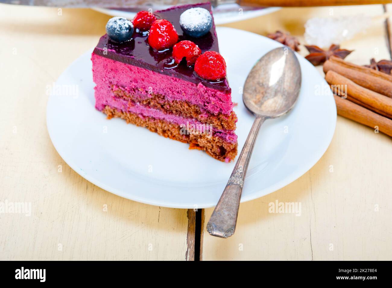 Piece mousse cake fruit hi-res stock photography and images - Alamy