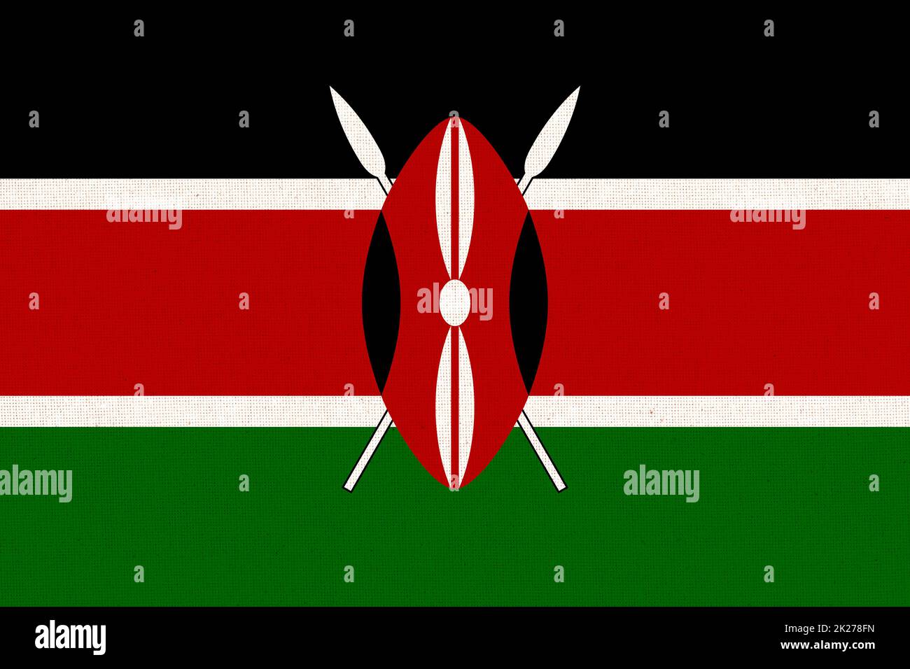 flag of Kenya. National Indian flag on fabric surface Stock Photo - Alamy