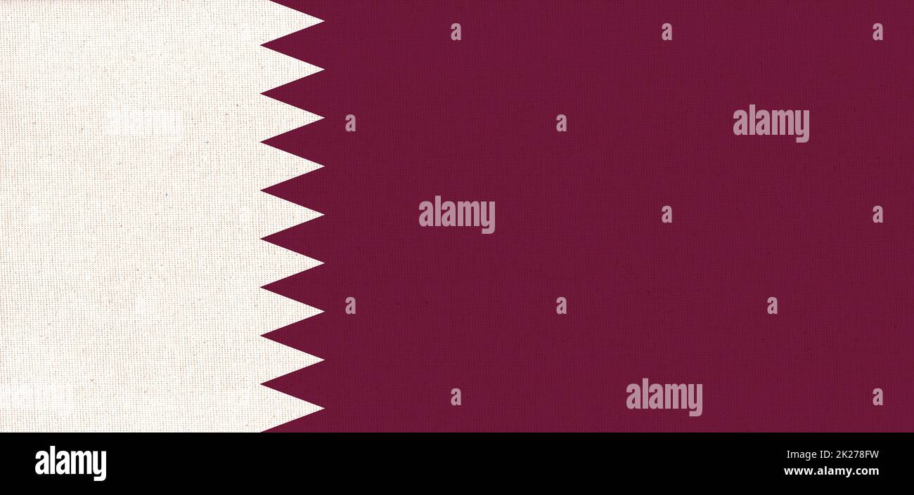 Qatar national flag on textured background. Fabric Texture Stock Photo ...