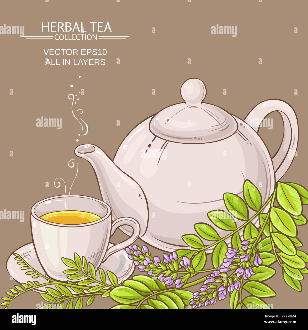 cup of licorice tea and teapot Stock Photo - Alamy