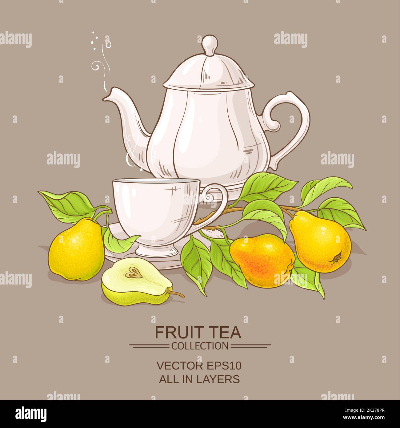 Tea leave illustration hi-res stock photography and images - Alamy