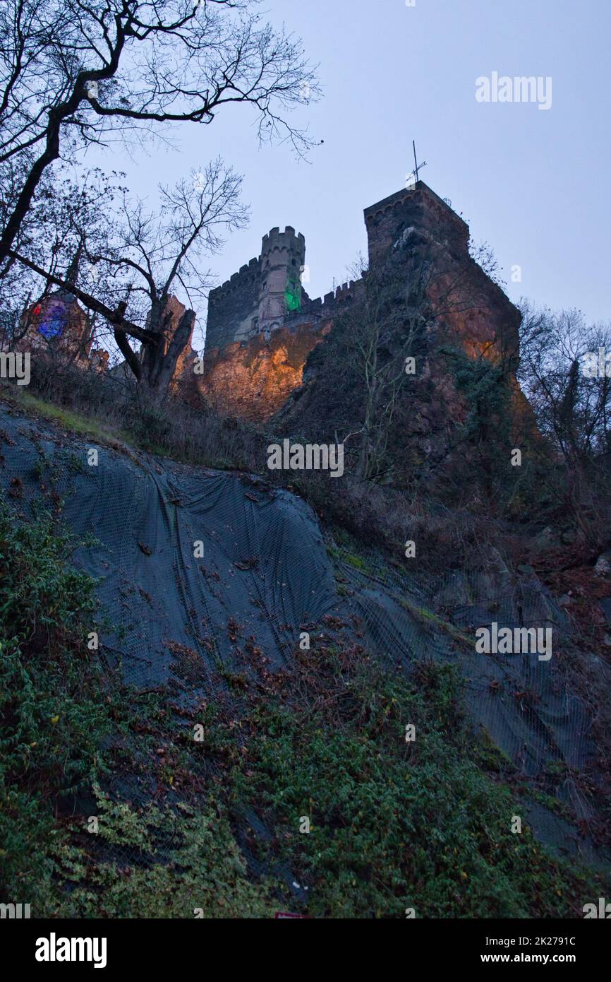 Burg rheinstein castle on rhine river hi-res stock photography and ...