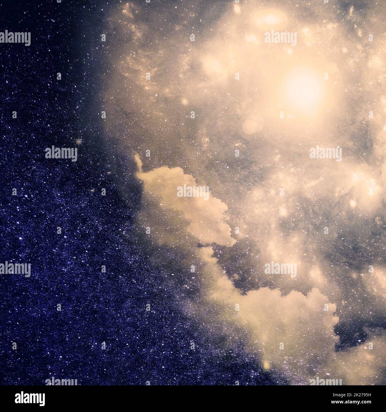 Nebula, cluster of stars in deep space. Science fiction art Stock Photo ...