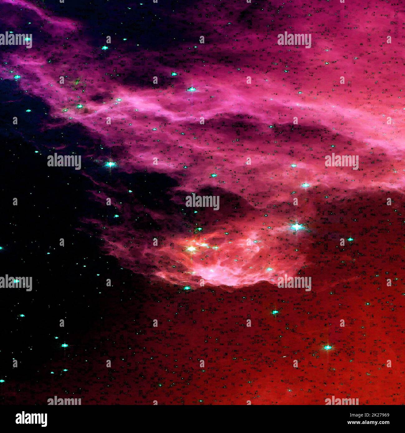 Nebula, cluster of stars in deep space. Science fiction art Stock Photo ...