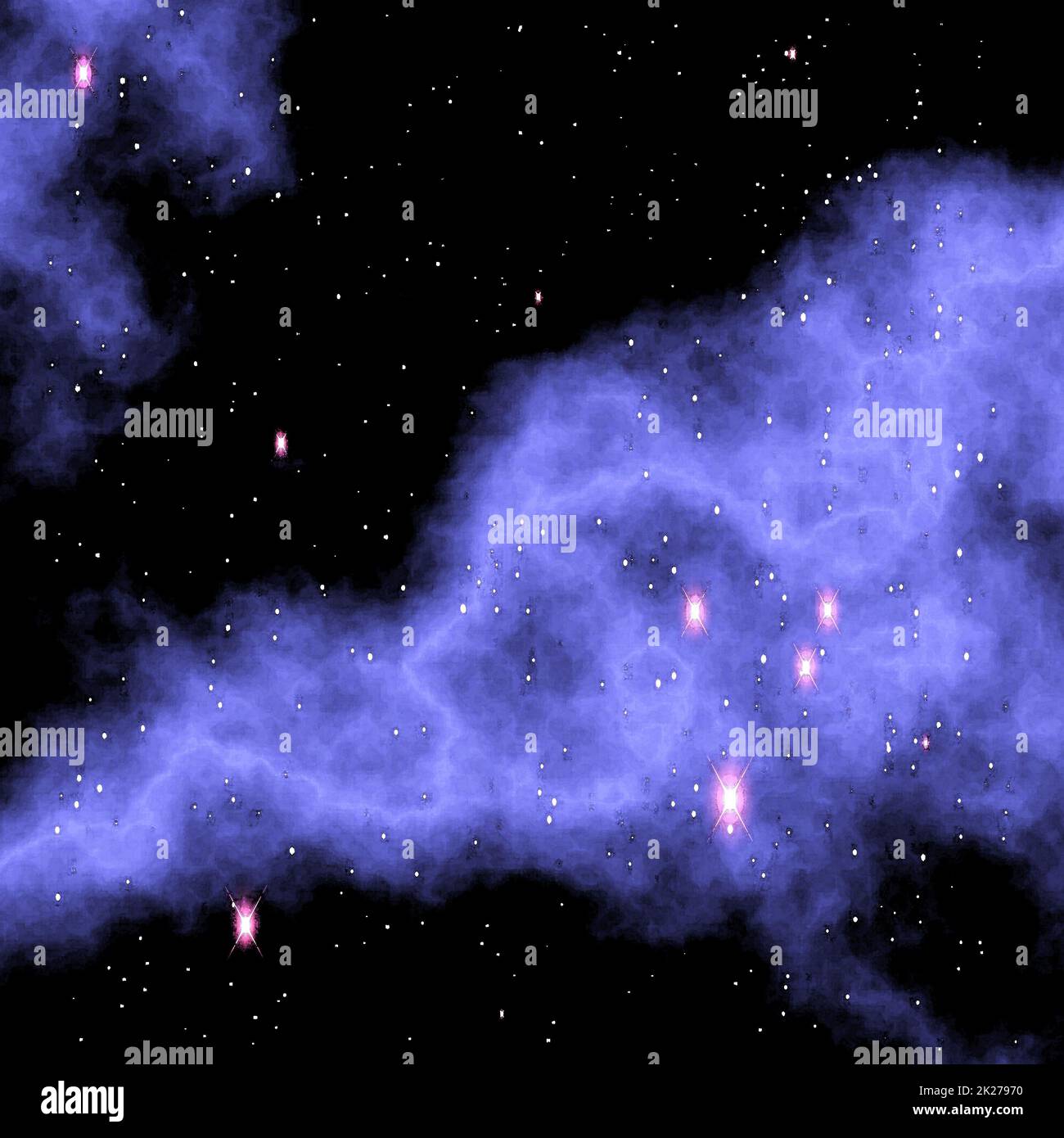 Nebula, cluster of stars in deep space. Science fiction art Stock Photo ...