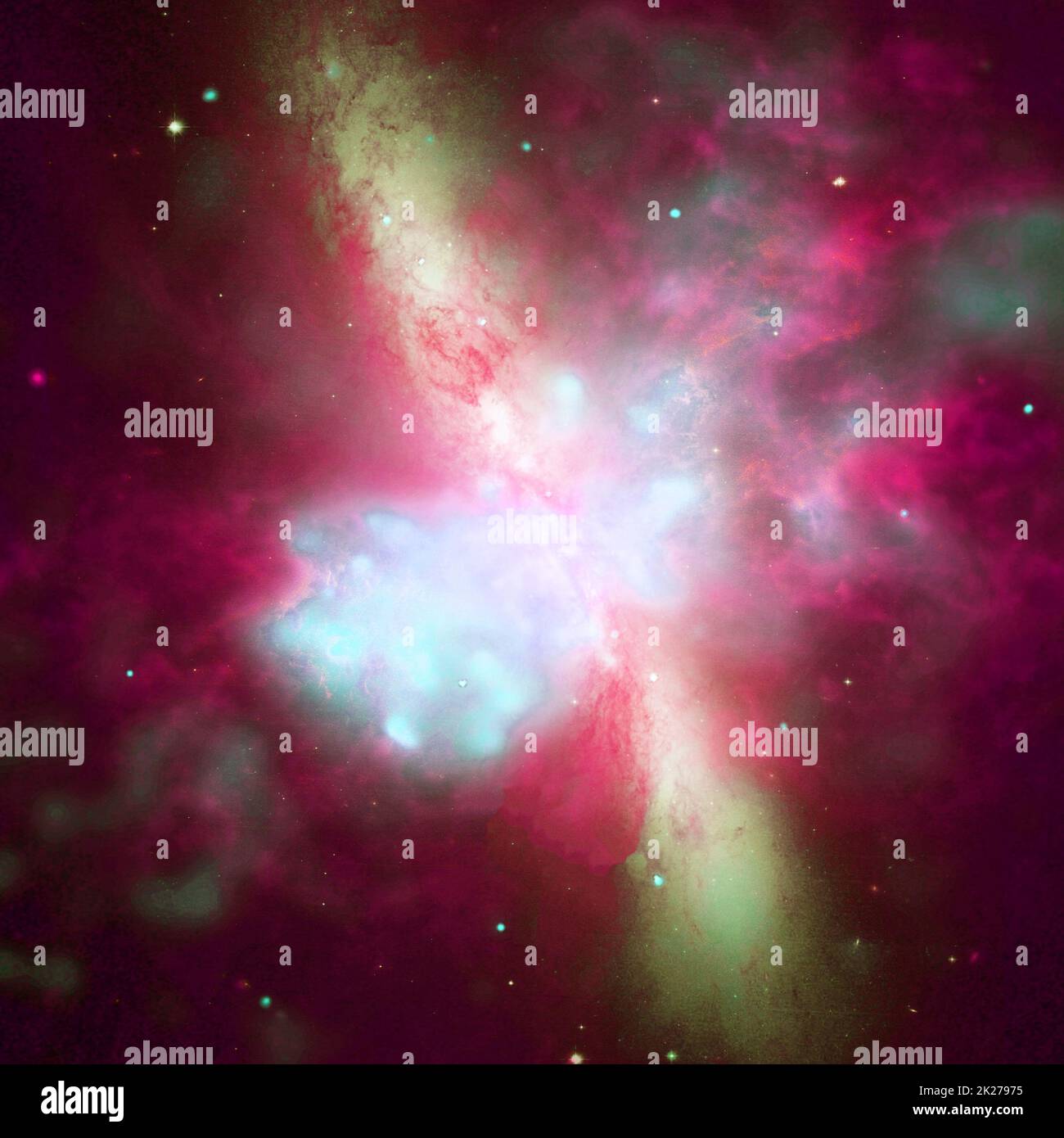 Nebula, cluster of stars in deep space. Science fiction art Stock Photo ...
