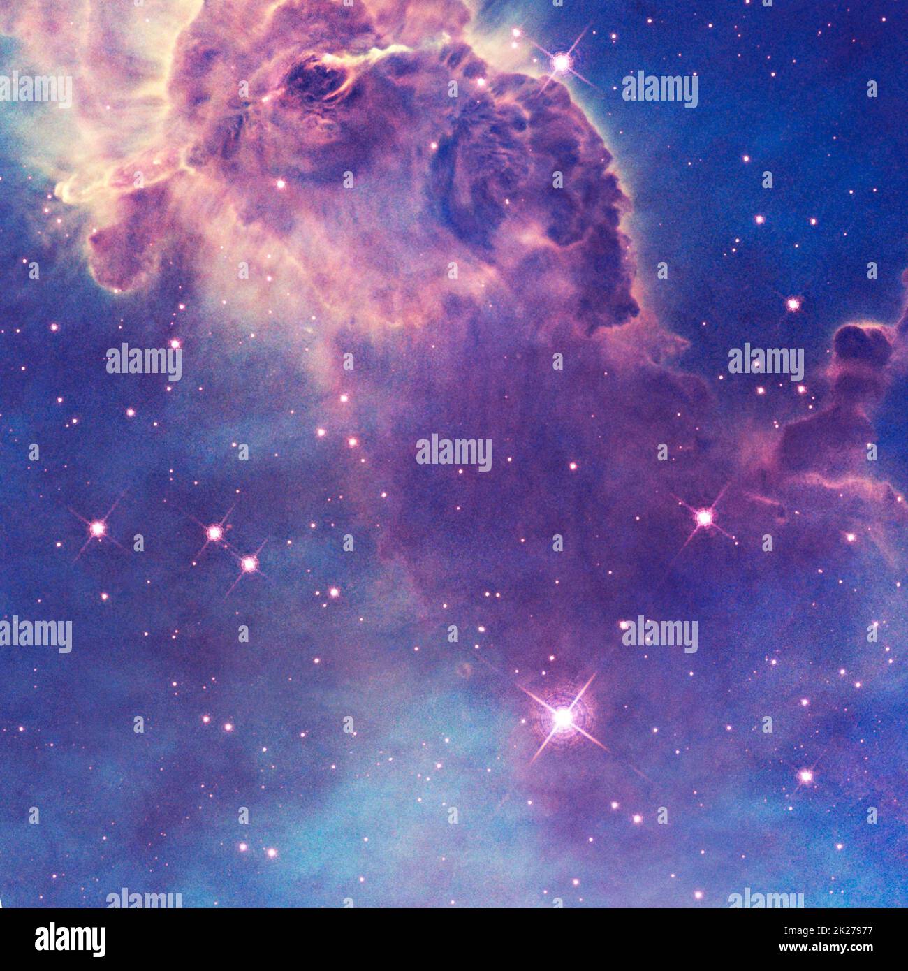 Nebula, cluster of stars in deep space. Science fiction art Stock Photo ...