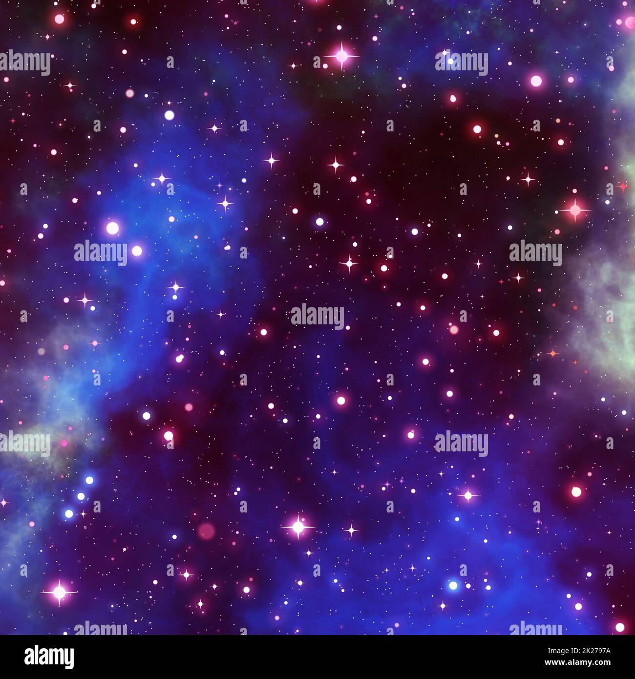 Nebula, cluster of stars in deep space. Science fiction art Stock Photo ...