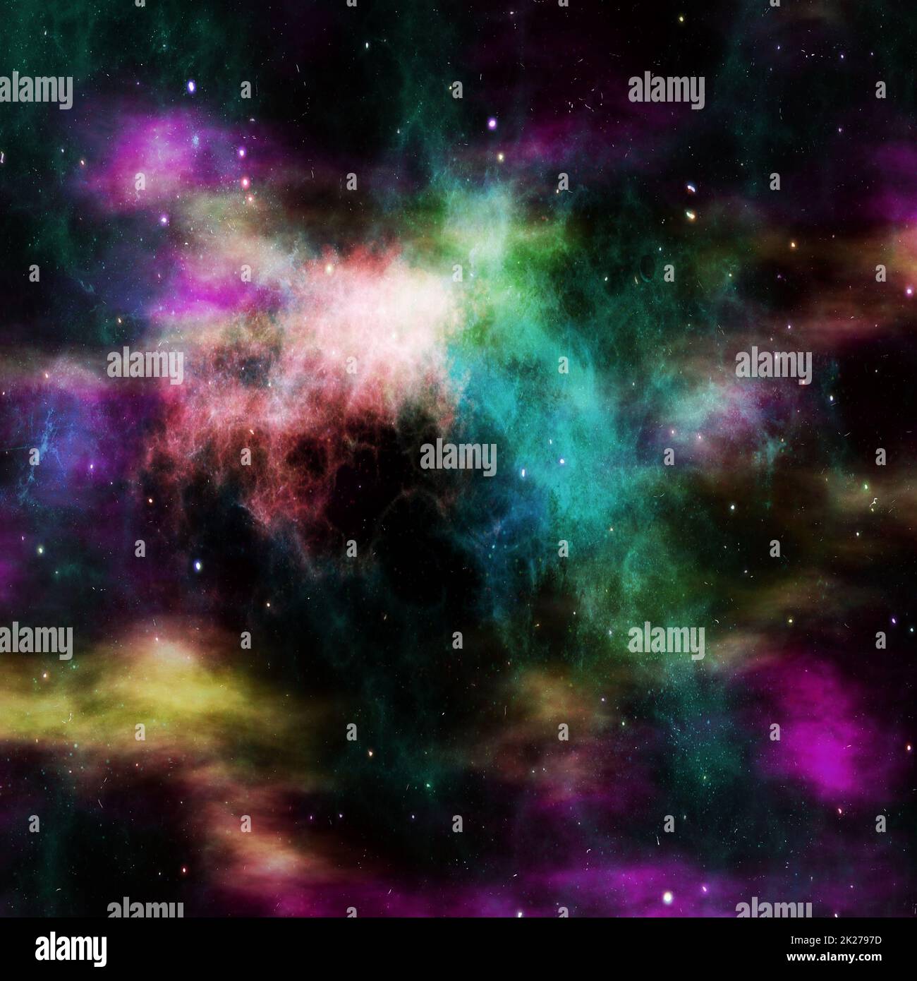 Nebula, cluster of stars in deep space. Science fiction art Stock Photo ...