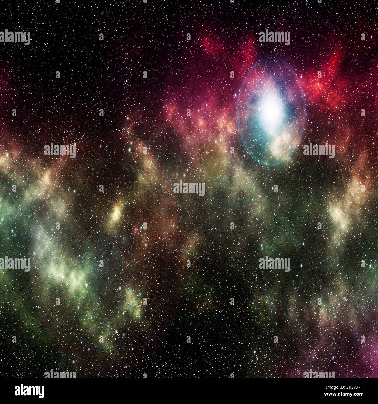 Nebula, cluster of stars in deep space. Science fiction art Stock Photo ...