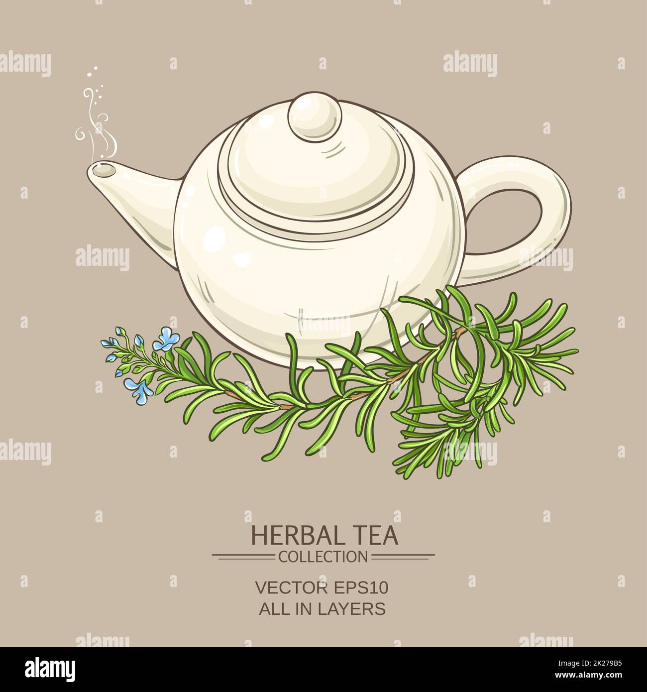 rosemary tea illustration Stock Photo - Alamy