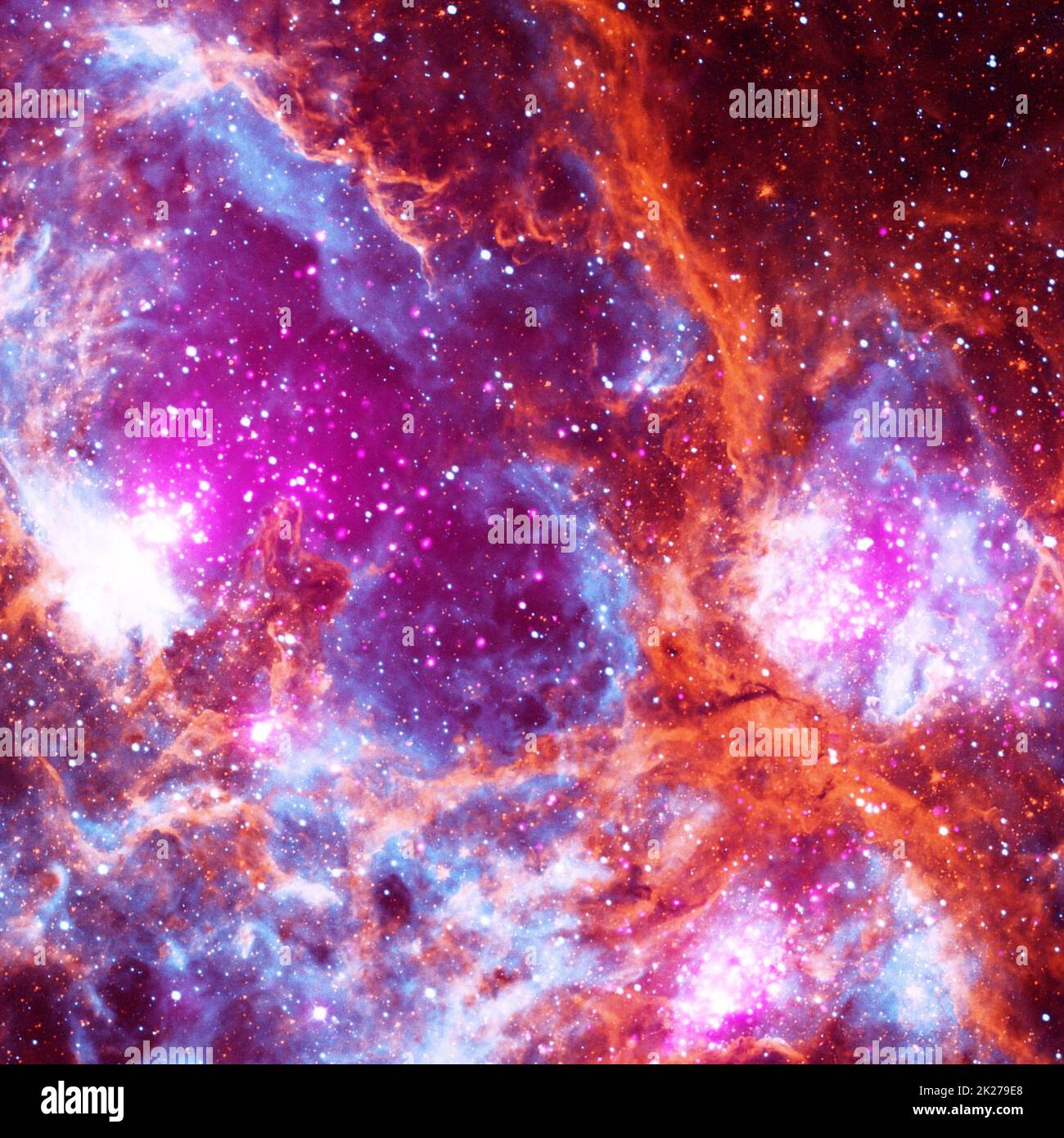 Nebula, cluster of stars in deep space. Science fiction art Stock Photo ...