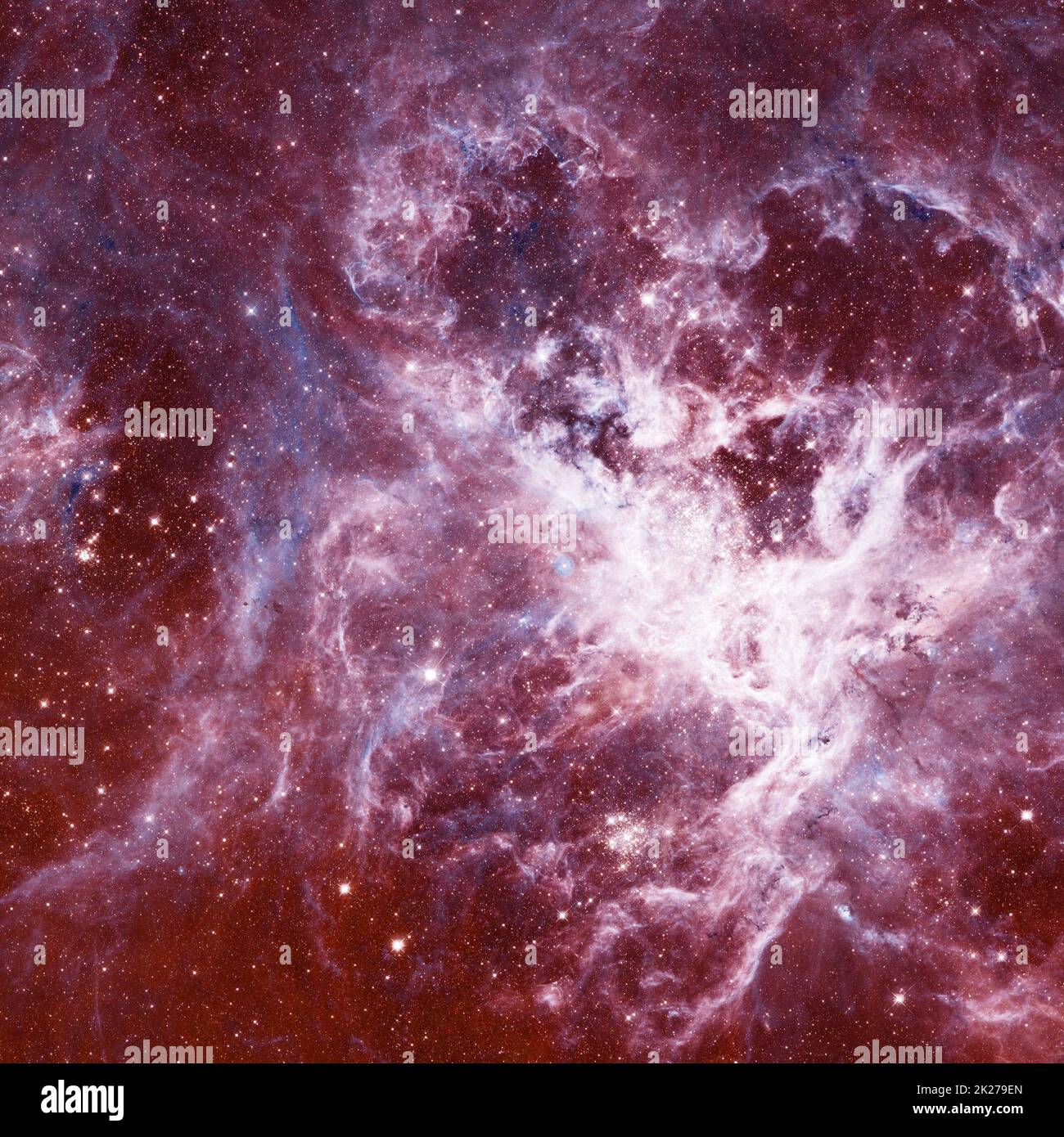 Nebula, cluster of stars in deep space. Science fiction art Stock Photo ...