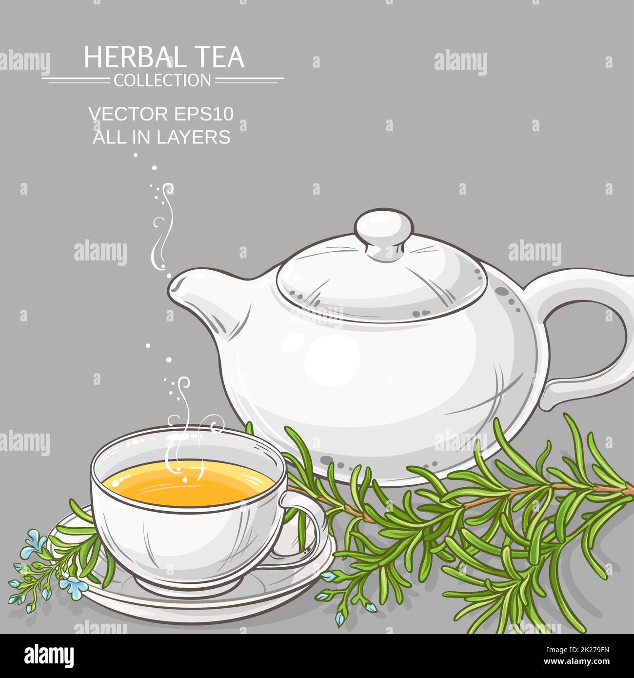 rosemary tea illustration Stock Photo - Alamy