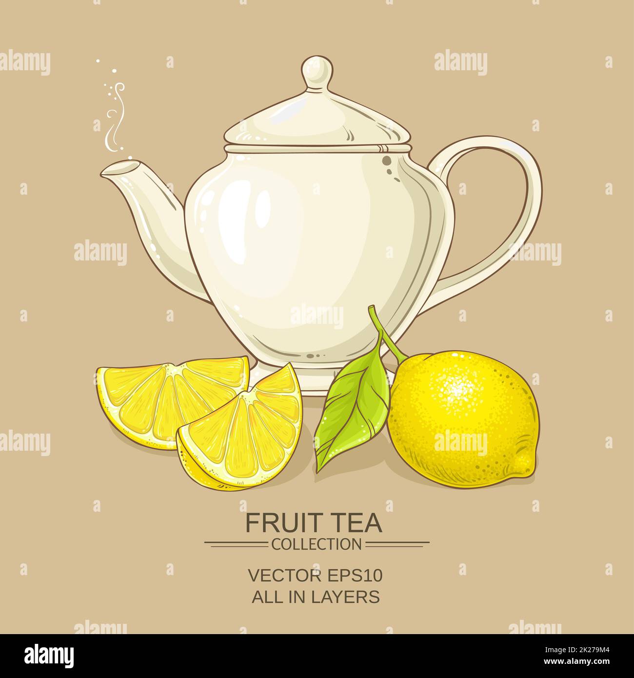 lemon tea vector illustration Stock Photo - Alamy