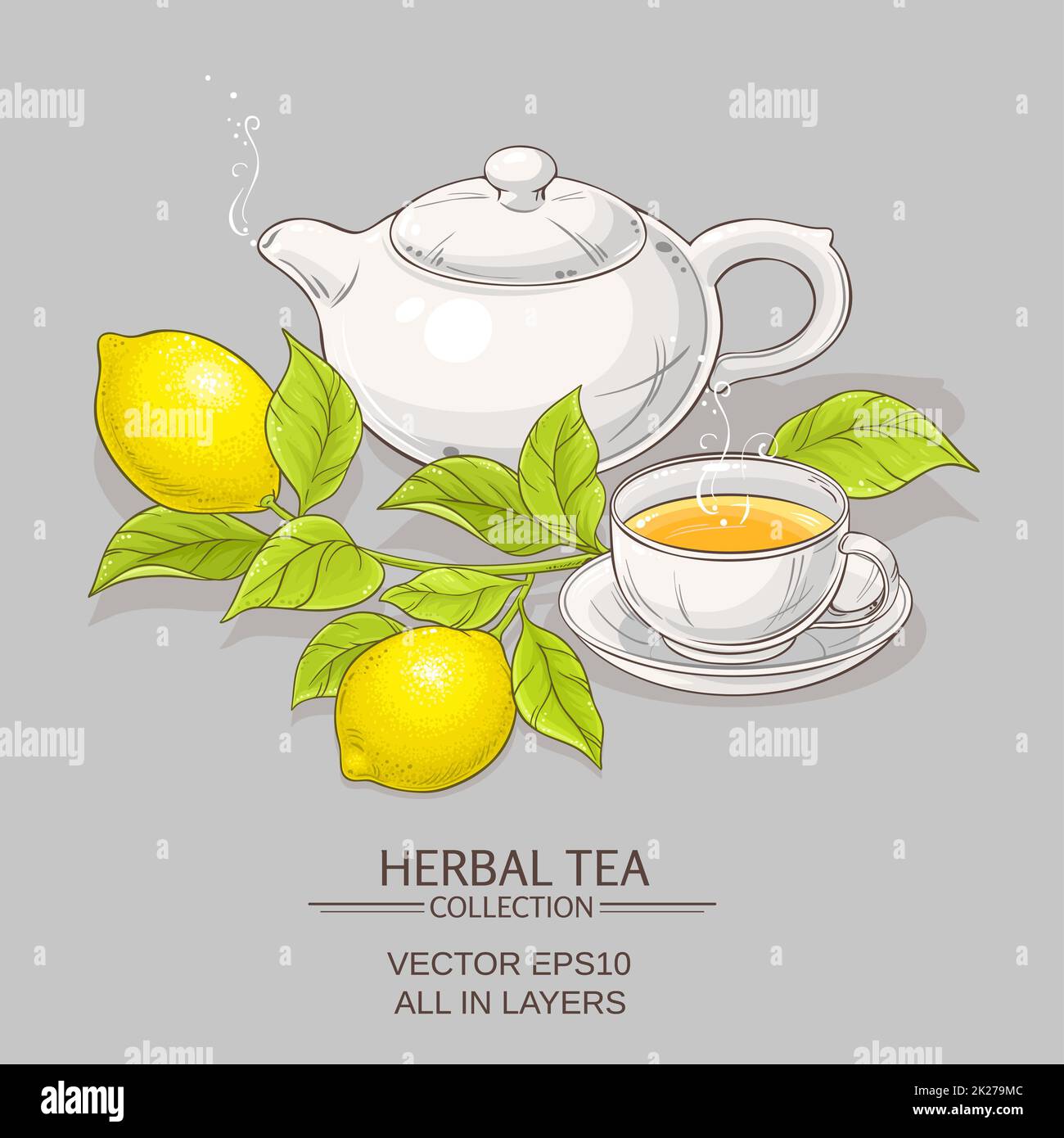 lemon tea vector illustration Stock Photo - Alamy