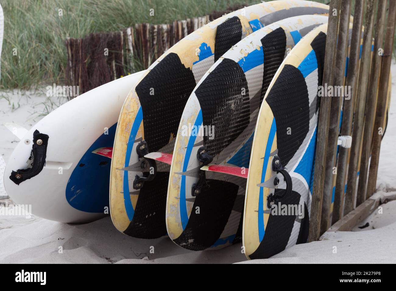 Surfboards on the beach Stock Photo - Alamy