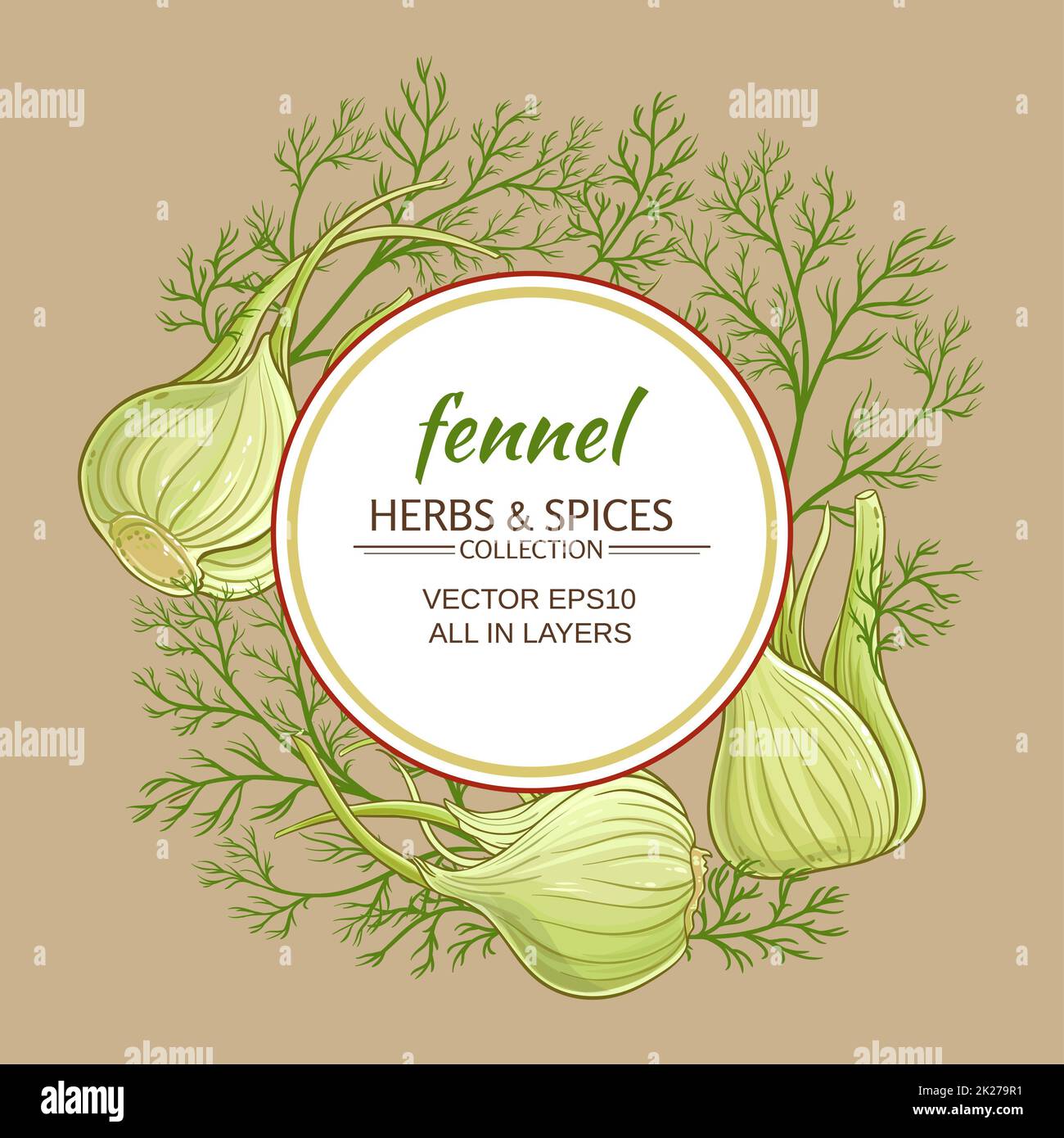 fennel vector frame Stock Photo - Alamy