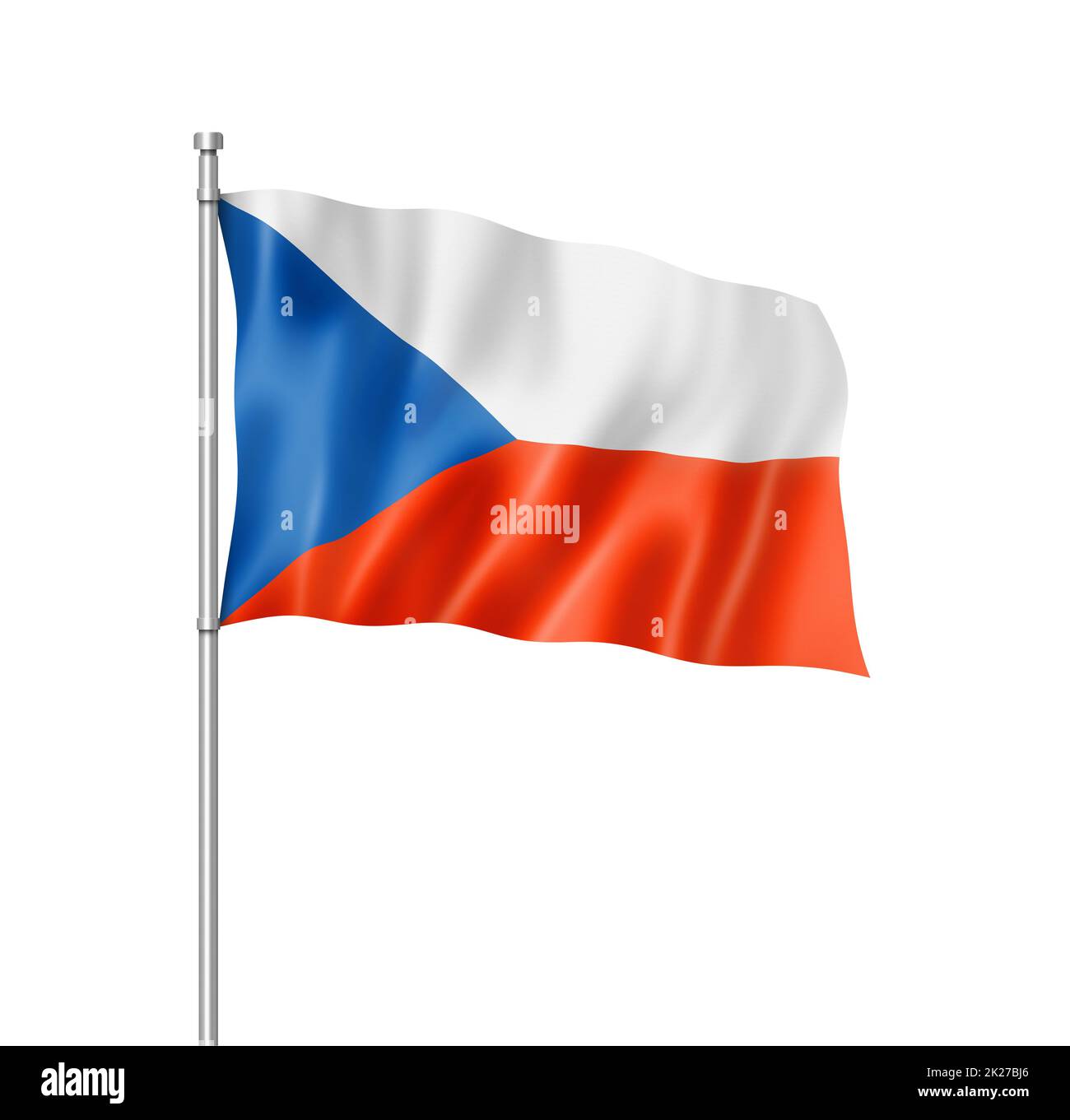 Czech flag isolated on white Stock Photo - Alamy
