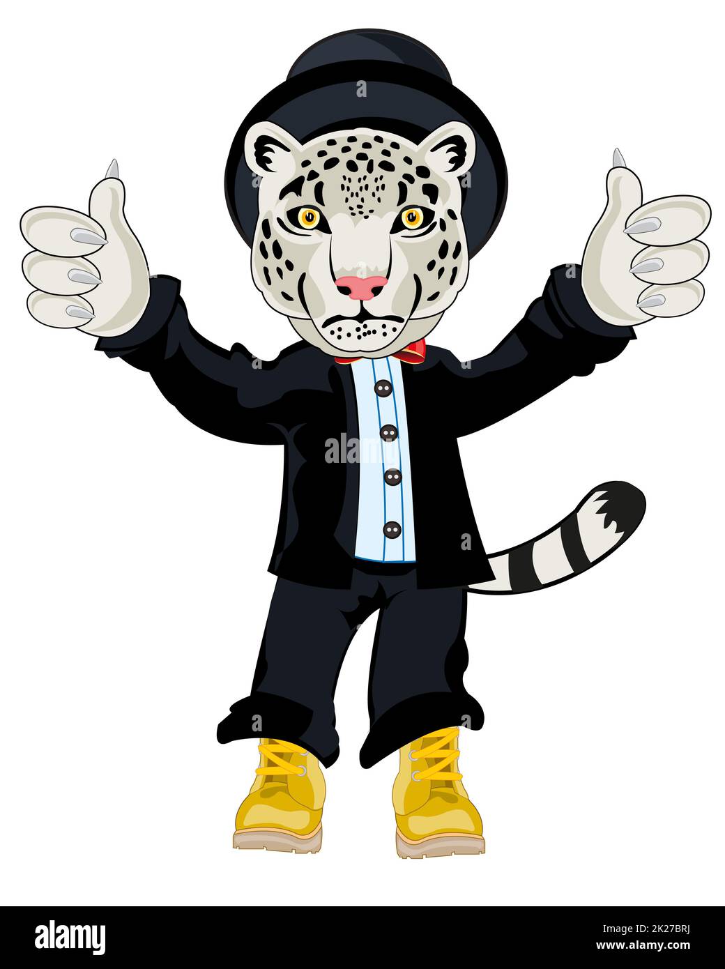 Snow leopard in snow Cut Out Stock Images & Pictures - Alamy