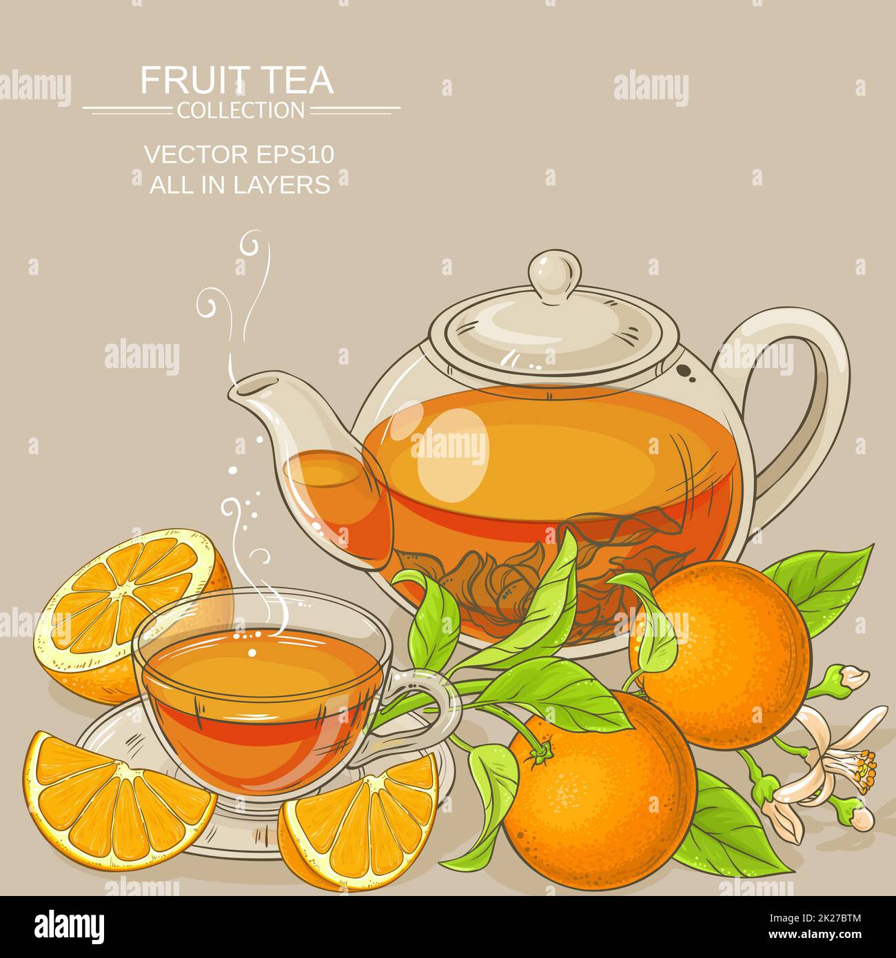 Orange blossom illustration hi-res stock photography and images - Alamy