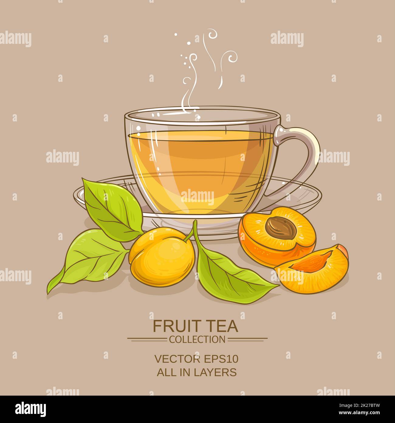 apricot tea illustration Stock Photo - Alamy