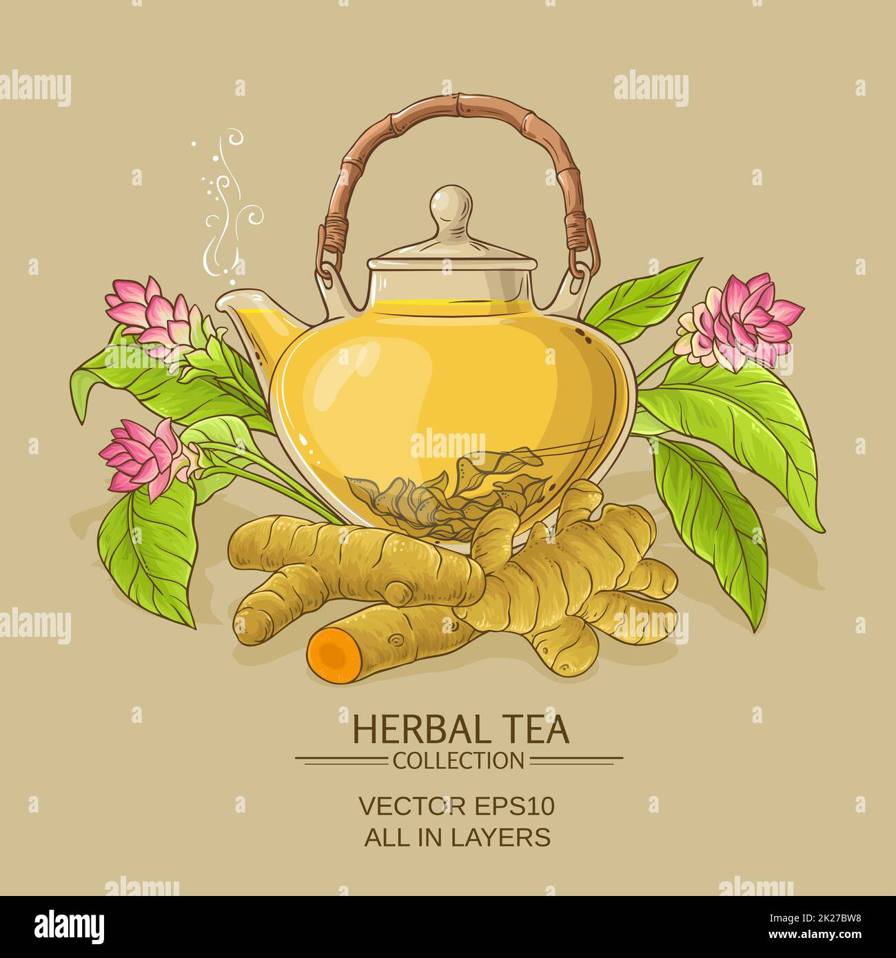 turmeric tea illustration Stock Photo - Alamy