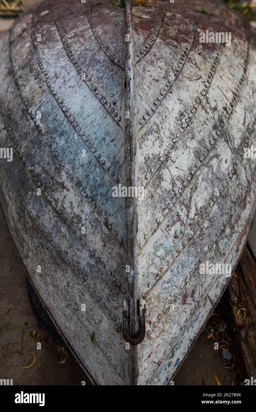 Rusty metal bottom of a rowing boat Stock Photo - Alamy