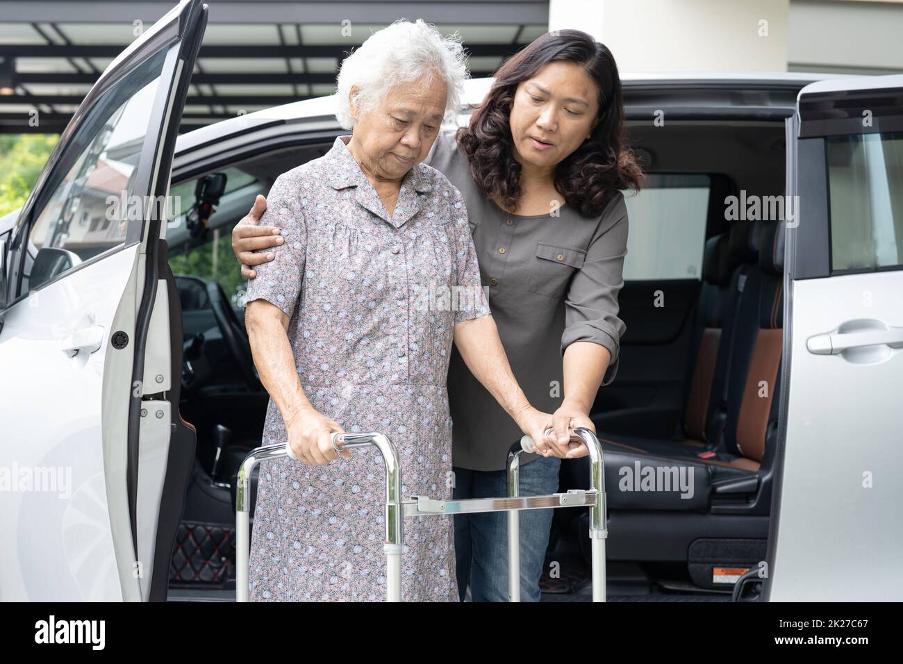 Old lady walker hi-res stock photography and images - Alamy