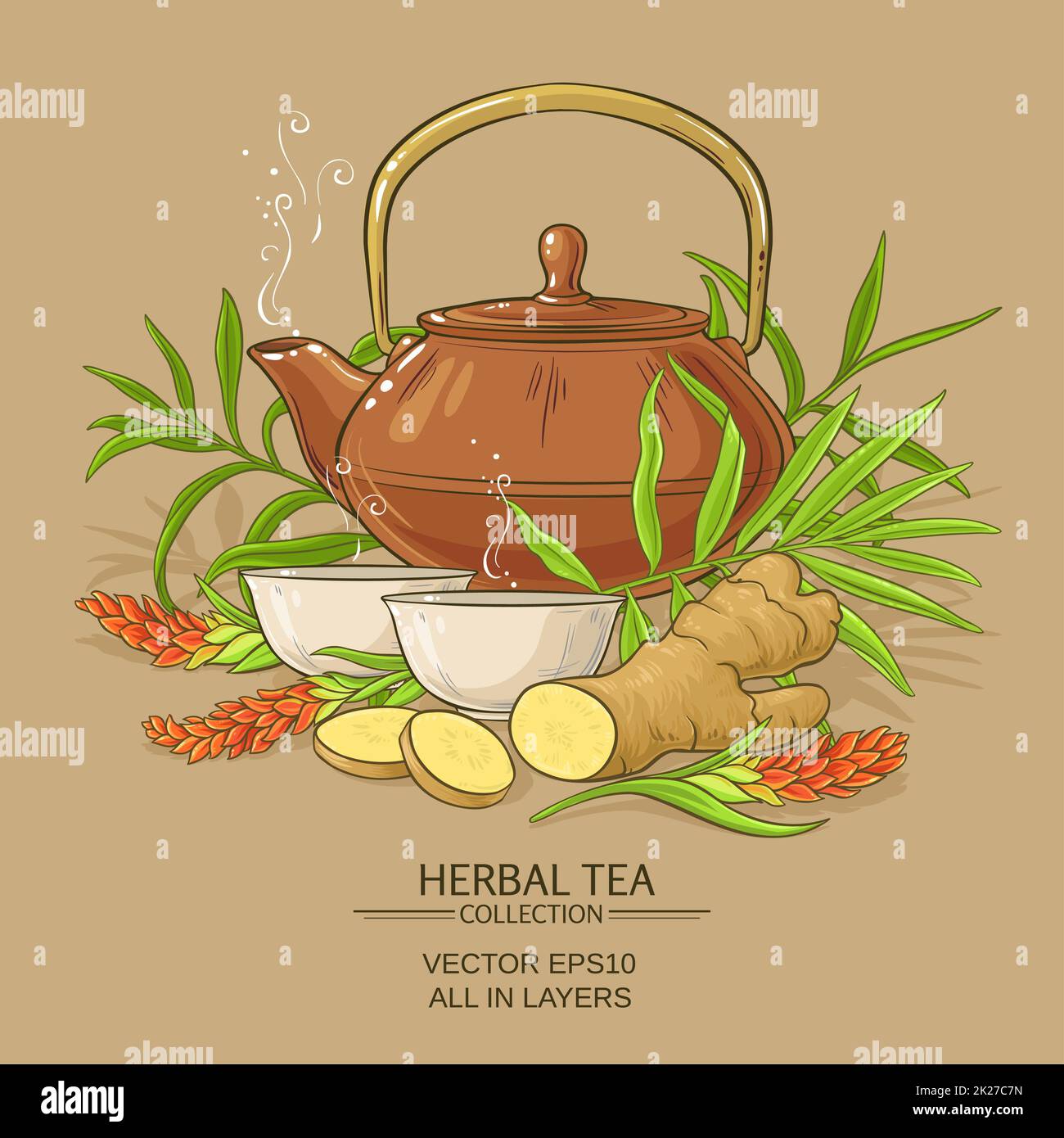 ginger tea illustration Stock Photo - Alamy