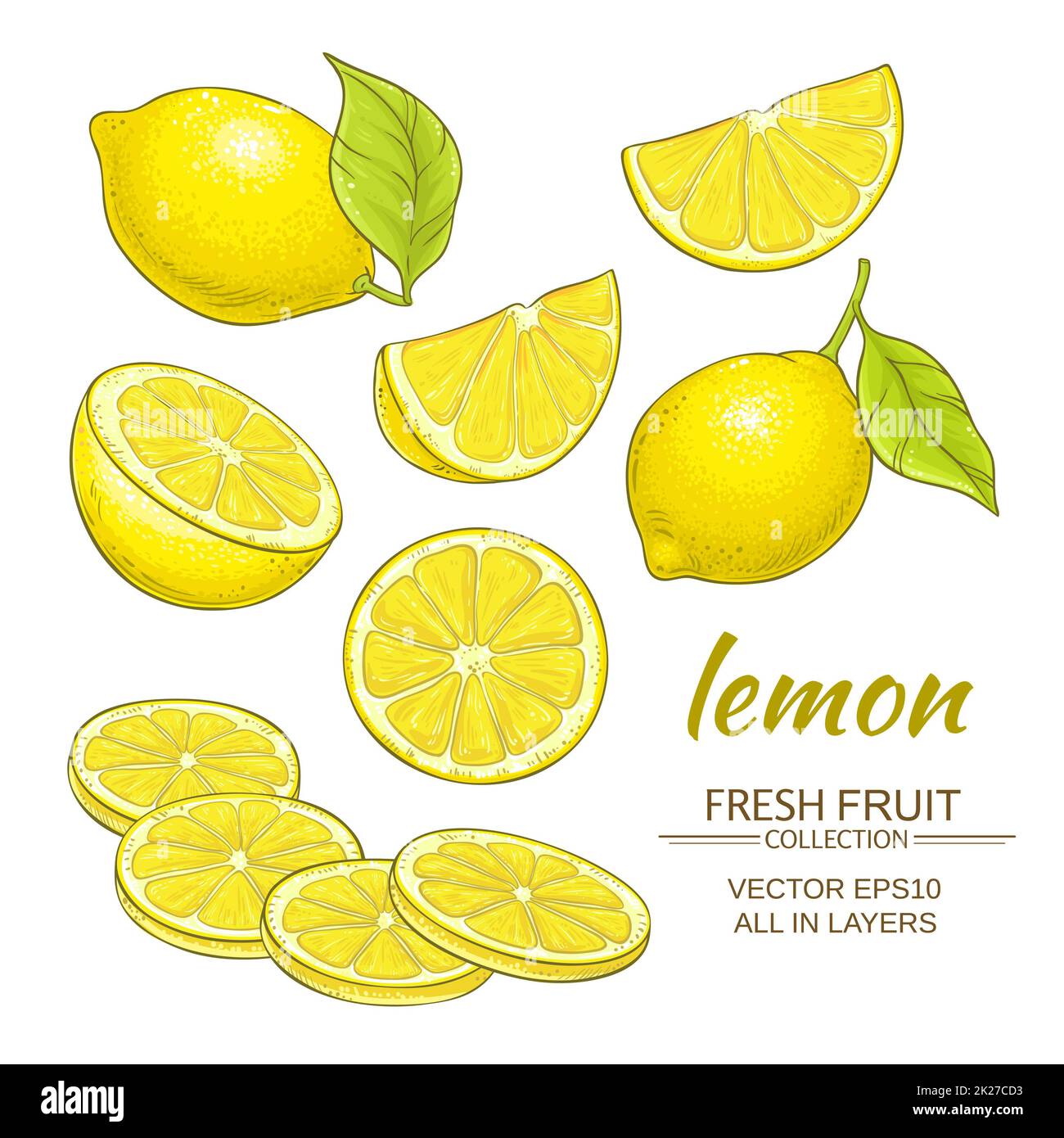 lemon vector set Stock Photo - Alamy